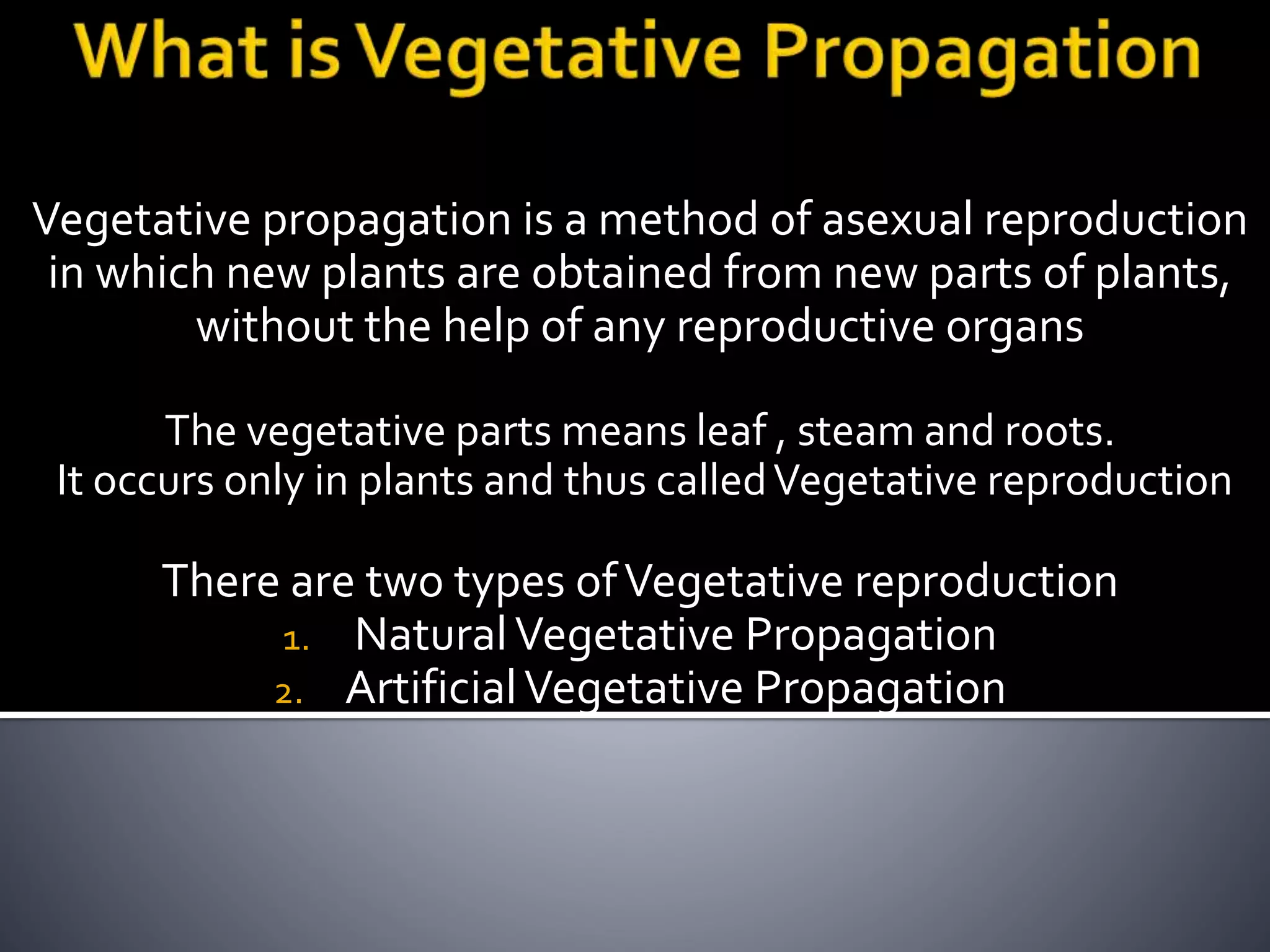 Vegetative Propagation artificial and natural | PPTX