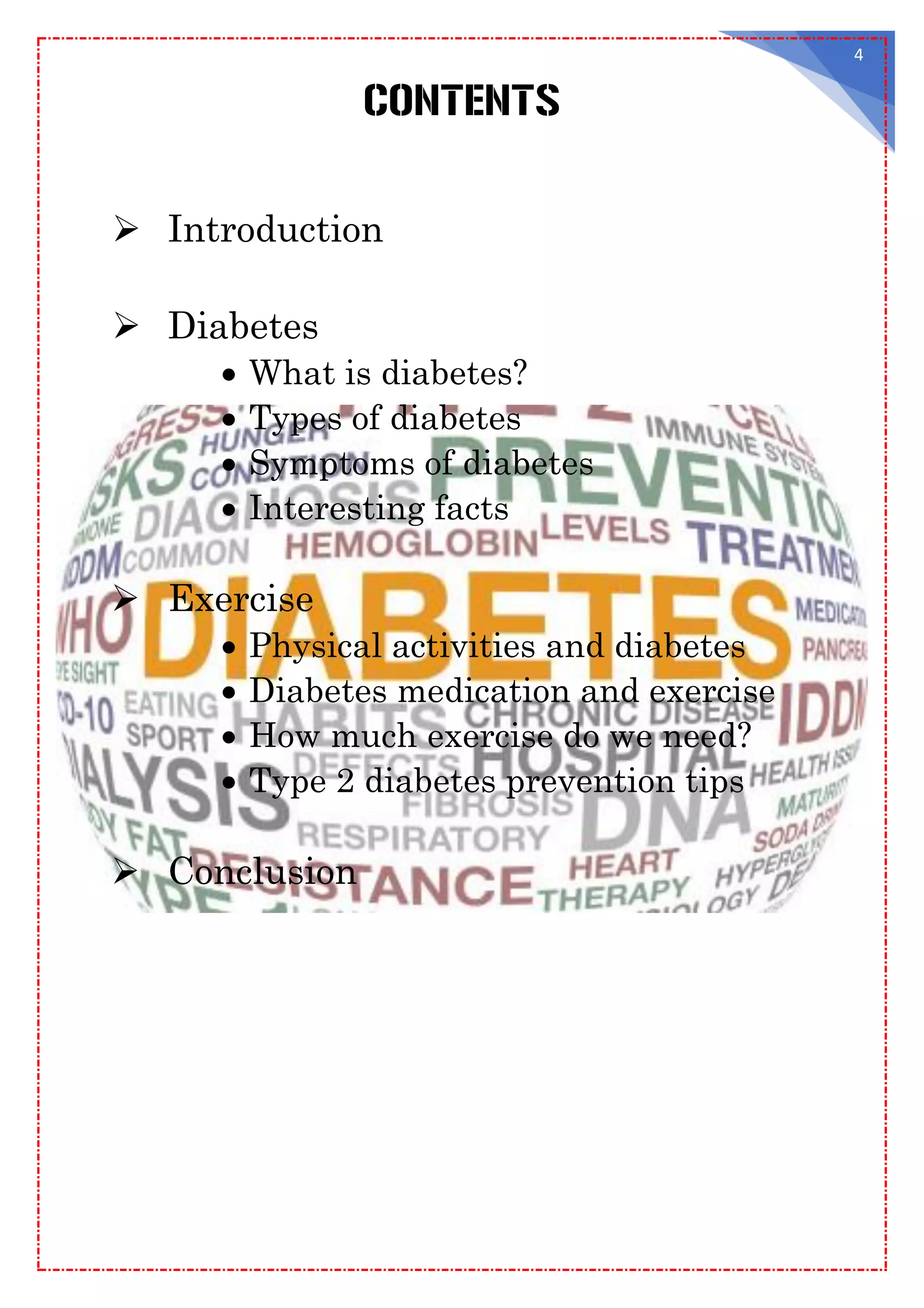 "Diabetes and exercise" -Biology investigatory project (class 12) | PDF