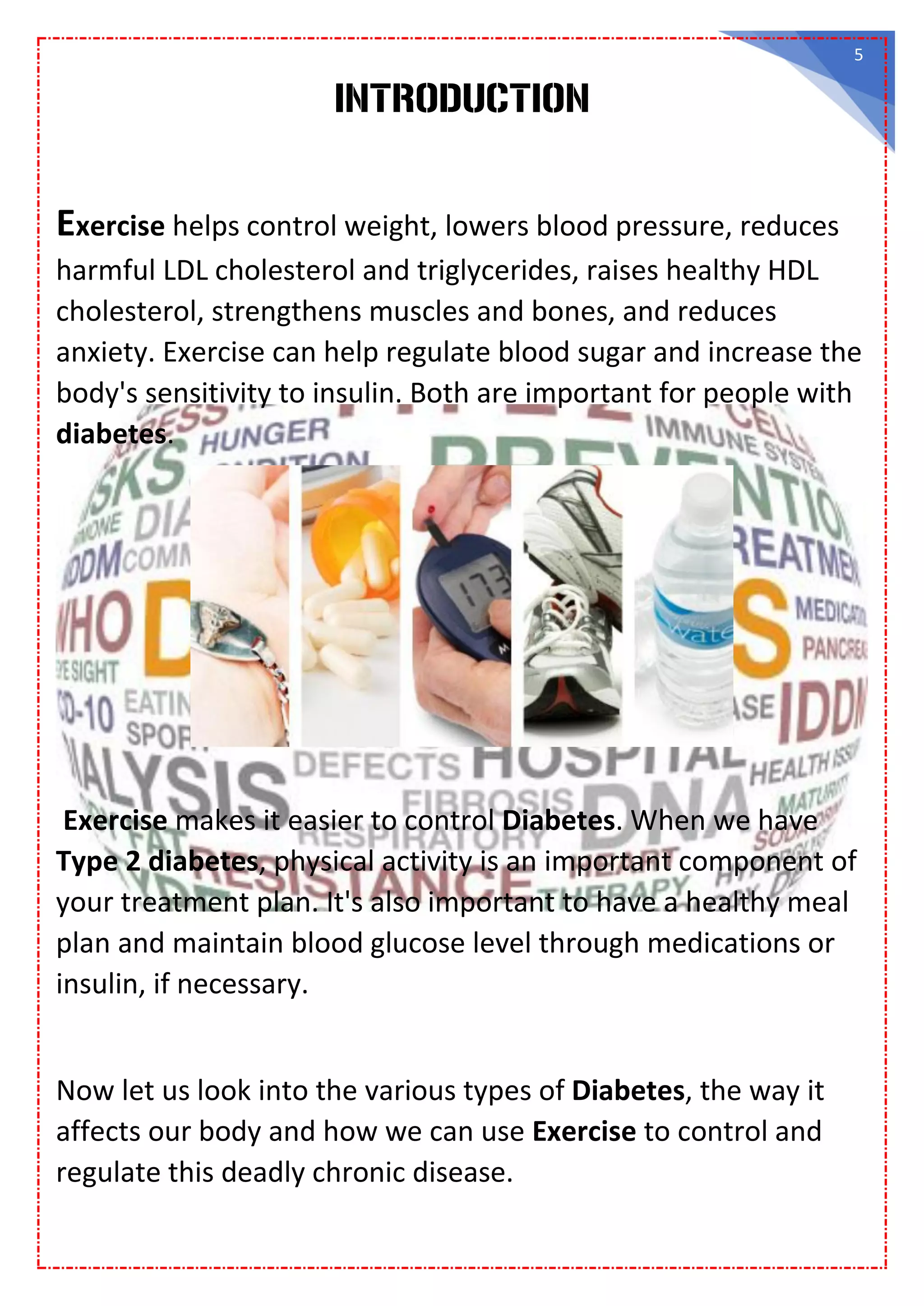 "Diabetes and exercise" -Biology investigatory project (class 12) | PDF