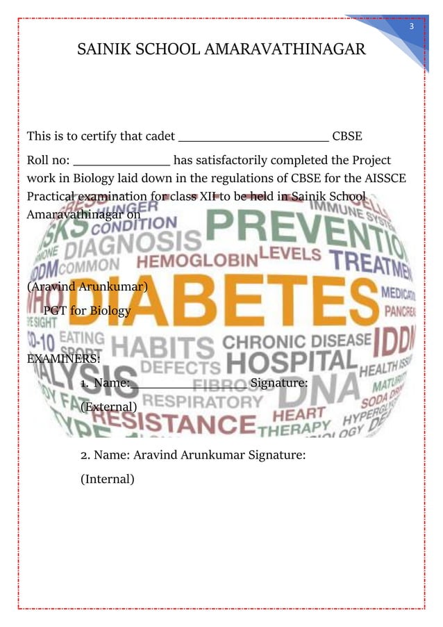 "Diabetes and exercise" -Biology investigatory project (class 12) | PDF ...