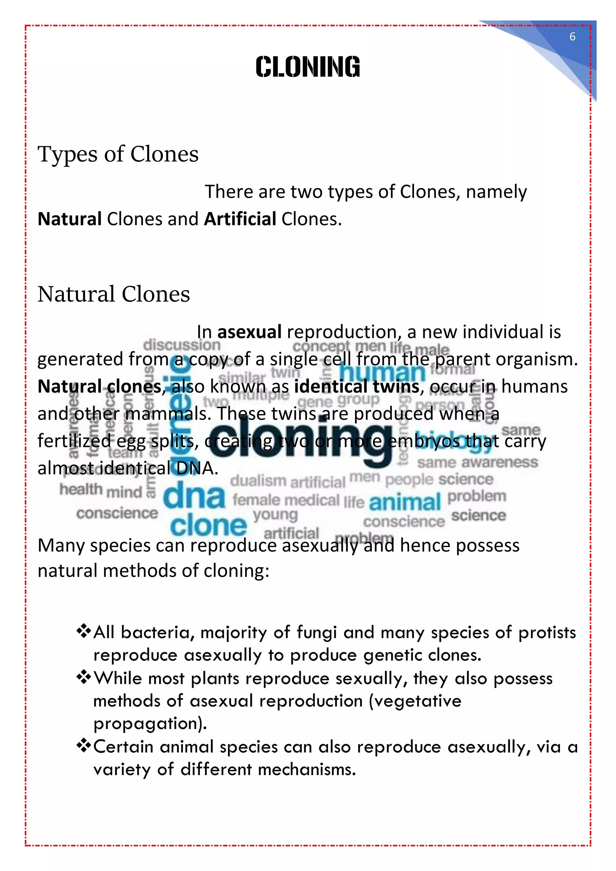 "Cloning 101" -Biology investigatory project (class 12) | PDF