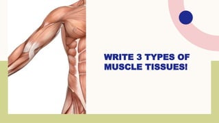 Biology Quiz about Tissues (Muscles and Neuron ) | PPTX