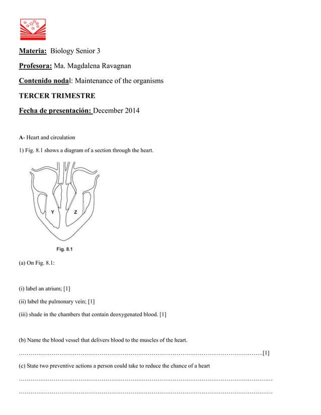 Biology s3, 3rd. term quest dec 2014 | PDF