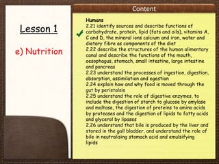IGCSE CIE Nutrition Biology PowerPoint Presentation | PPT
