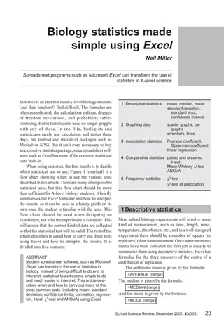 Biology statistics made_simple_using_excel | PDF