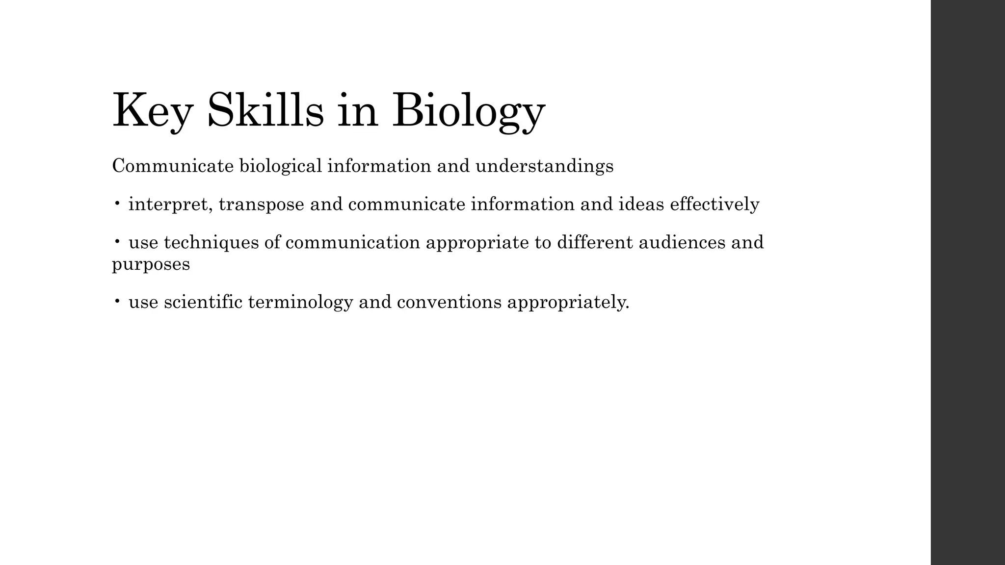 Biology study design – key knowledge and skills | PPT