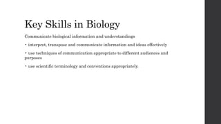 Biology study design – key knowledge and skills | PPT
