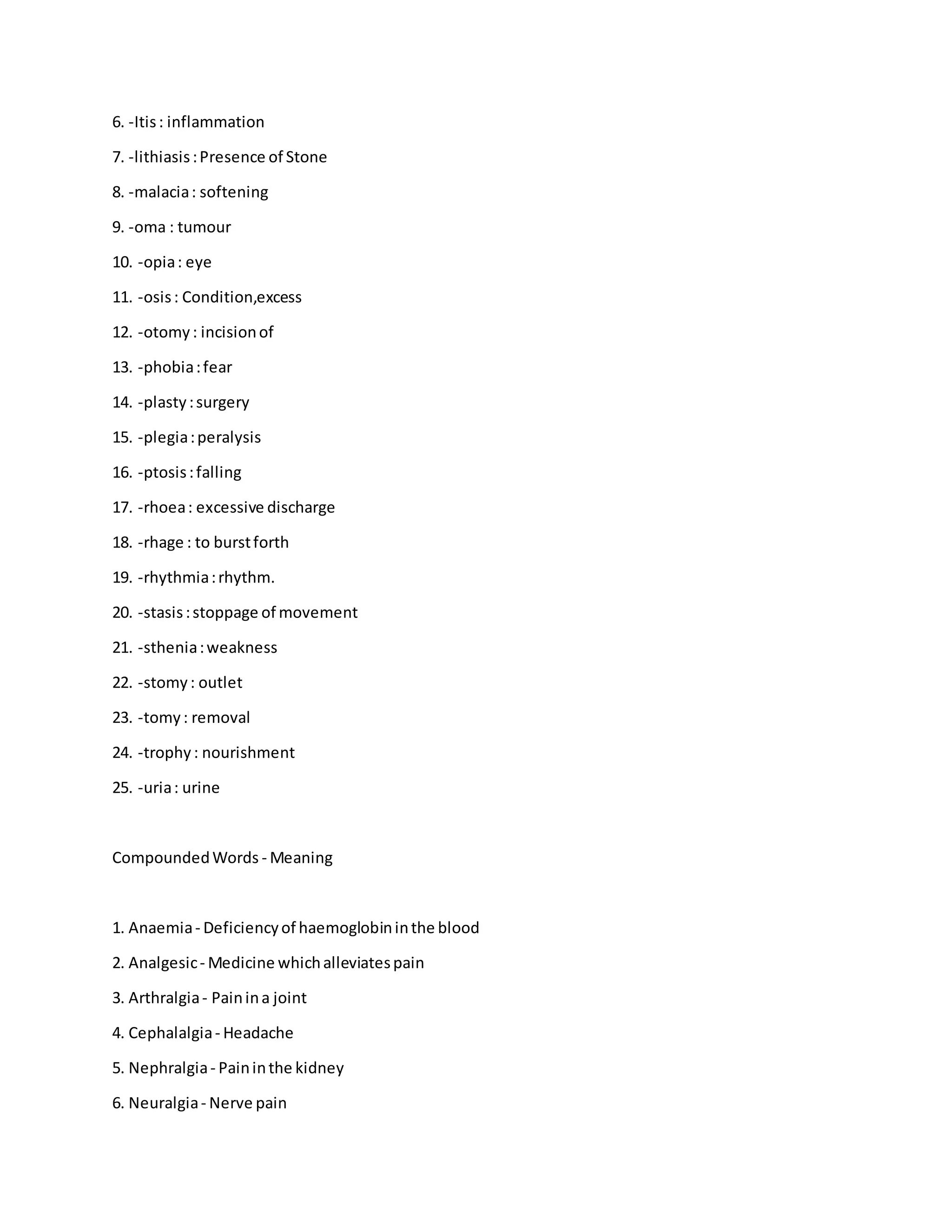 Biology terminologies | DOCX