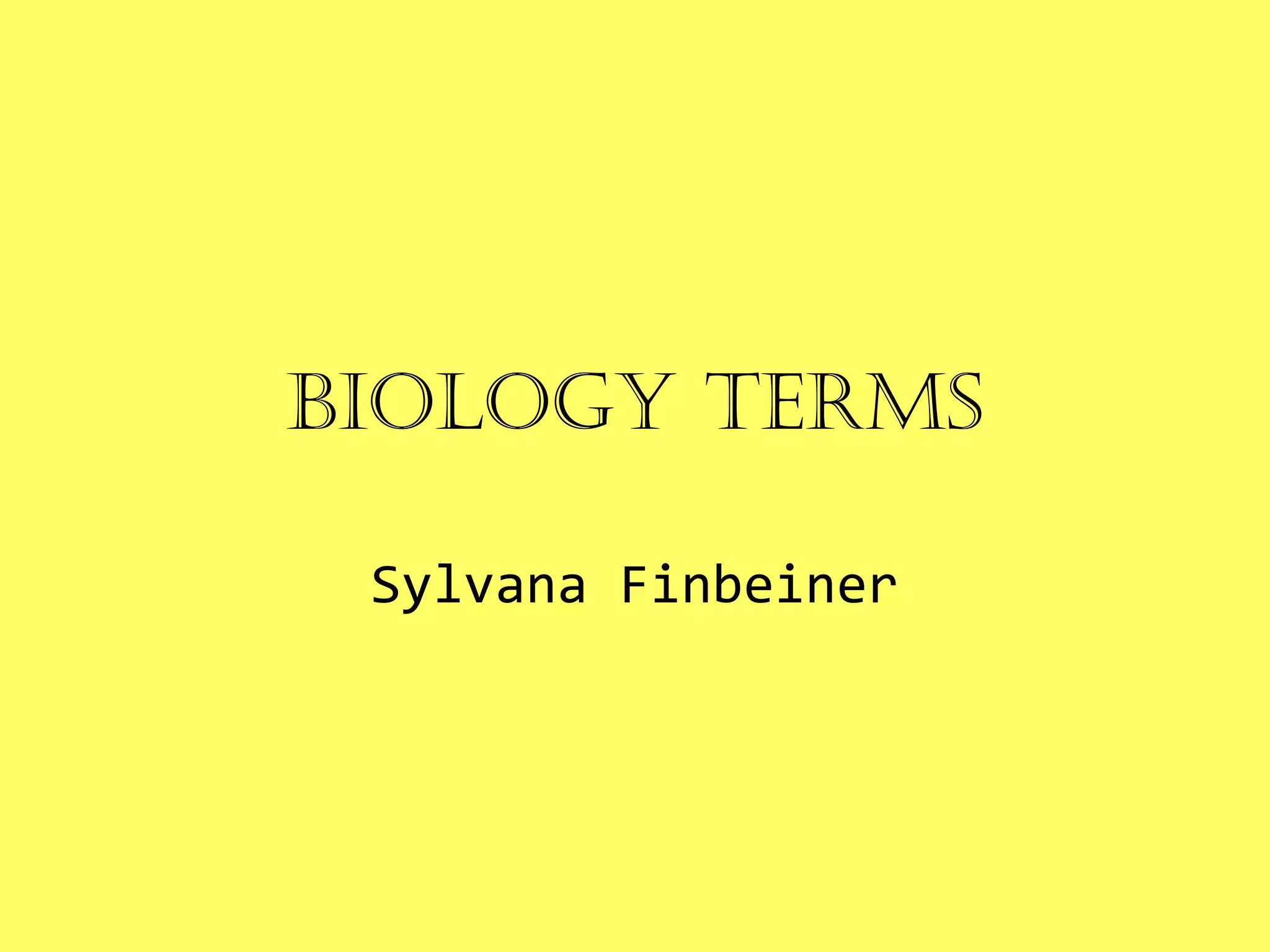 Biology terms | PPT