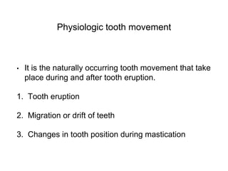Biology tooth movement.pptx | Dental Health | Diseases and Conditions