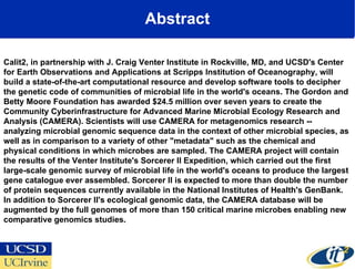 Microbial Metagenomics Drives a New Cyberinfrastructure | PPT
