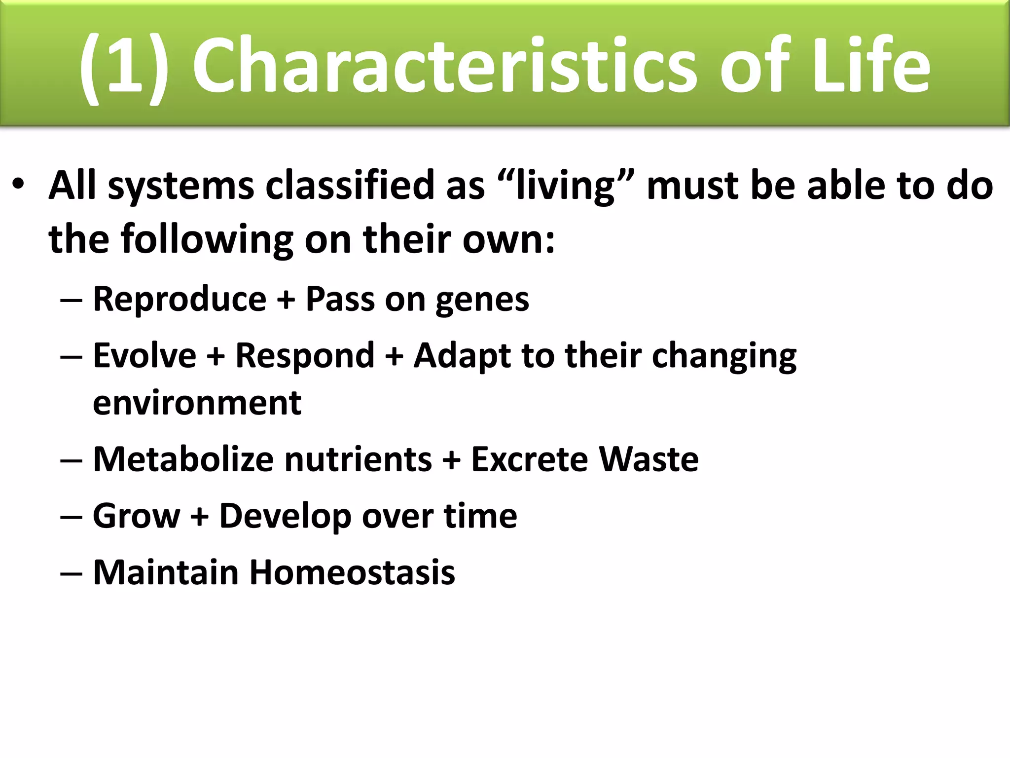 Biology unit 1 biochemistry characteristics of life and biomolecules ...