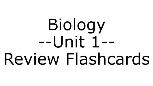 Biology Unit 1 Exam Review Flashcards | PPTX | Chemistry | Science