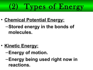 Biology unit 3 cell energy intro to energy notes | PPT