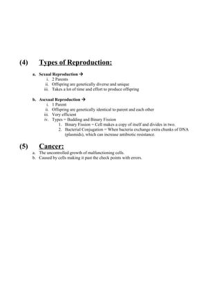 Biology unit 4 cell division exam everything you need to know | DOC
