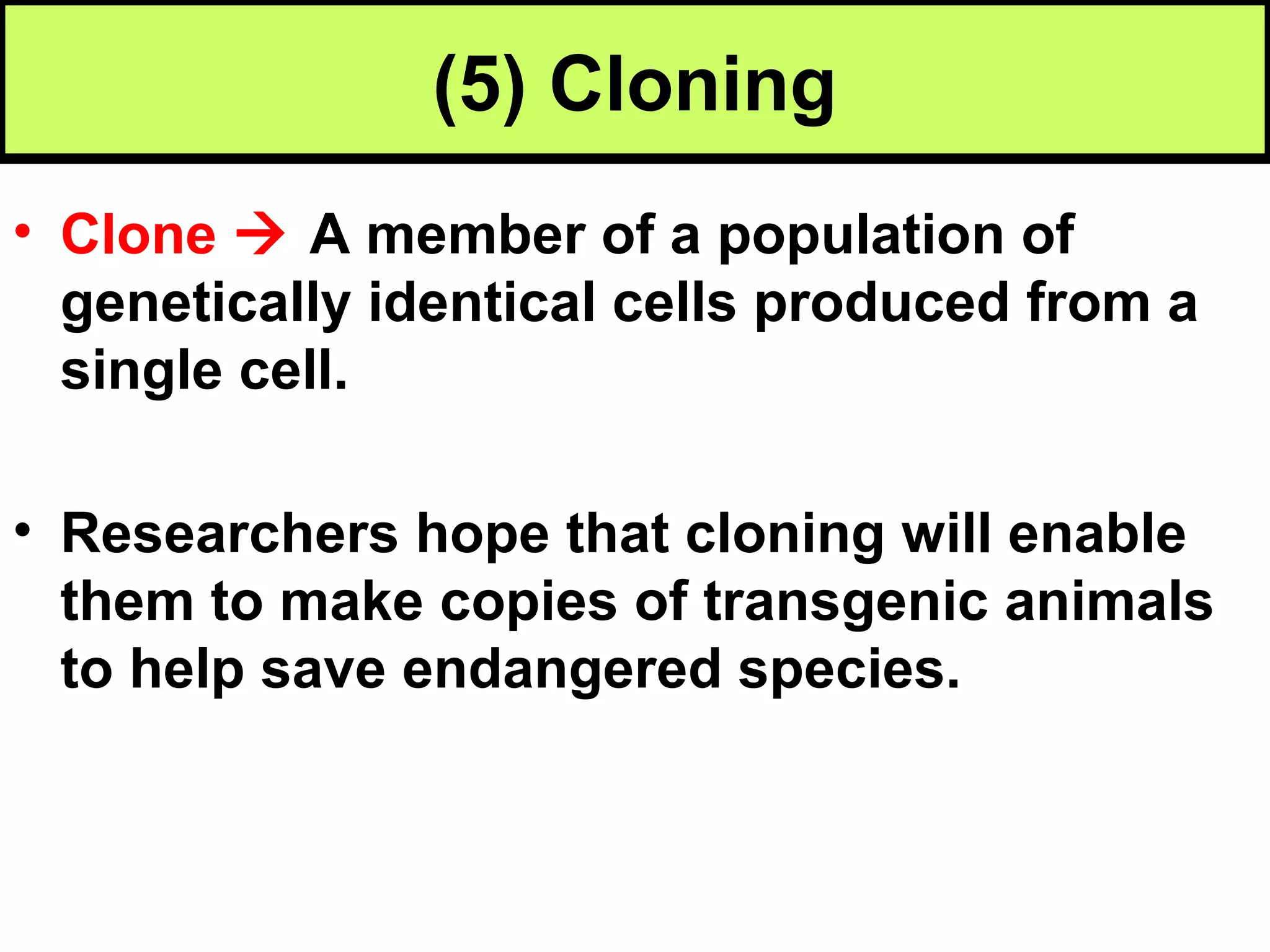 Biology unit 5 genetics genetic engineering notes | PPT | Biological ...