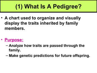 Biology unit 5 genetics pedigree notes | PPT