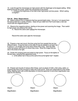 Biology using microscope lab | PDF