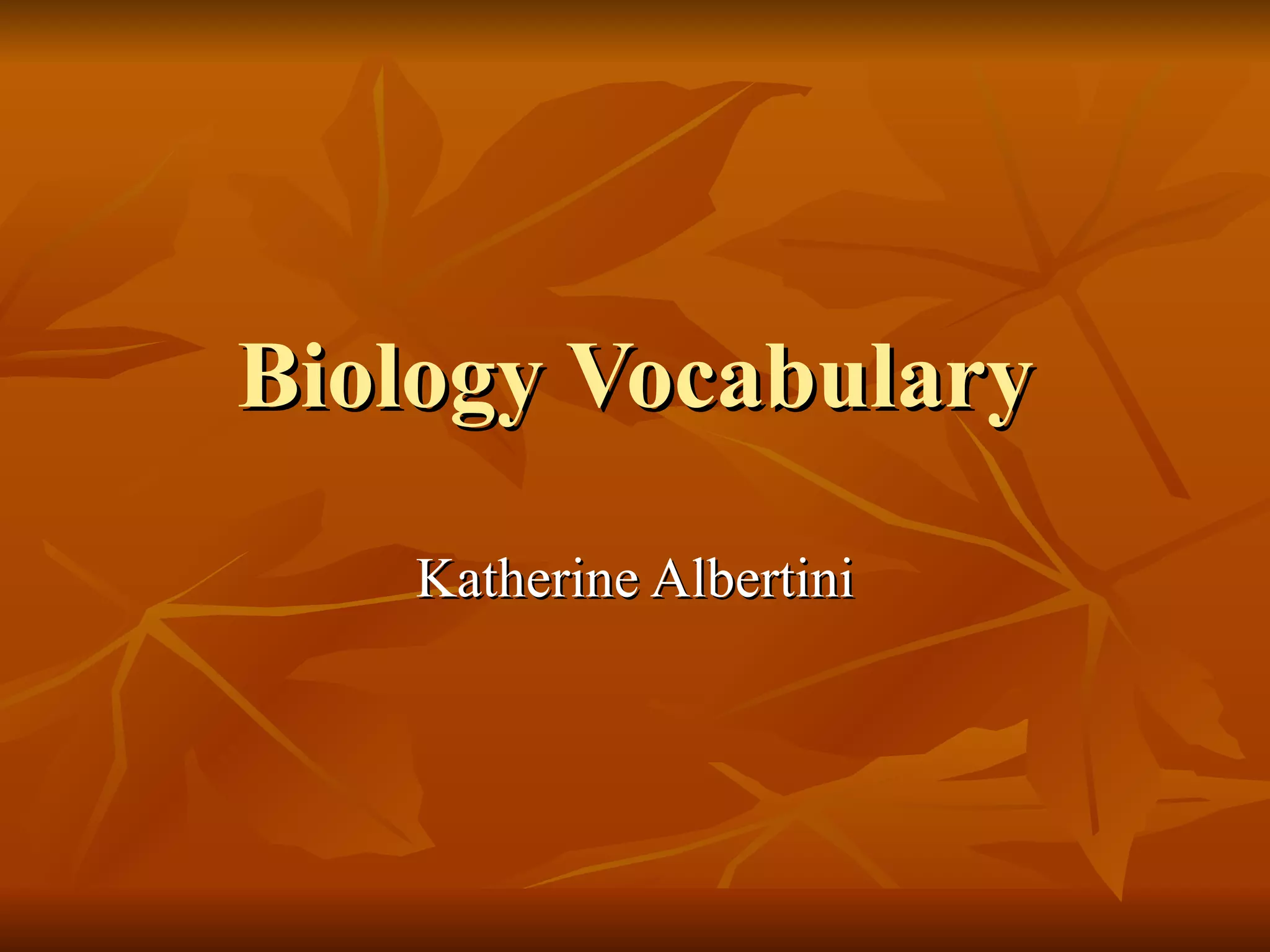 Biology Vocabulary Round 1 | PPT