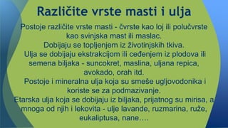 Biološki važna organska jedinjenja masti i ulja | PPTX