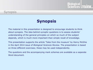 rrrrrrrrrrrr44BiolSciRev26_4Synopsis.ppt