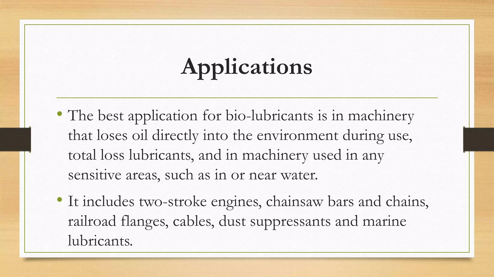 Bio lubricants | PPTX