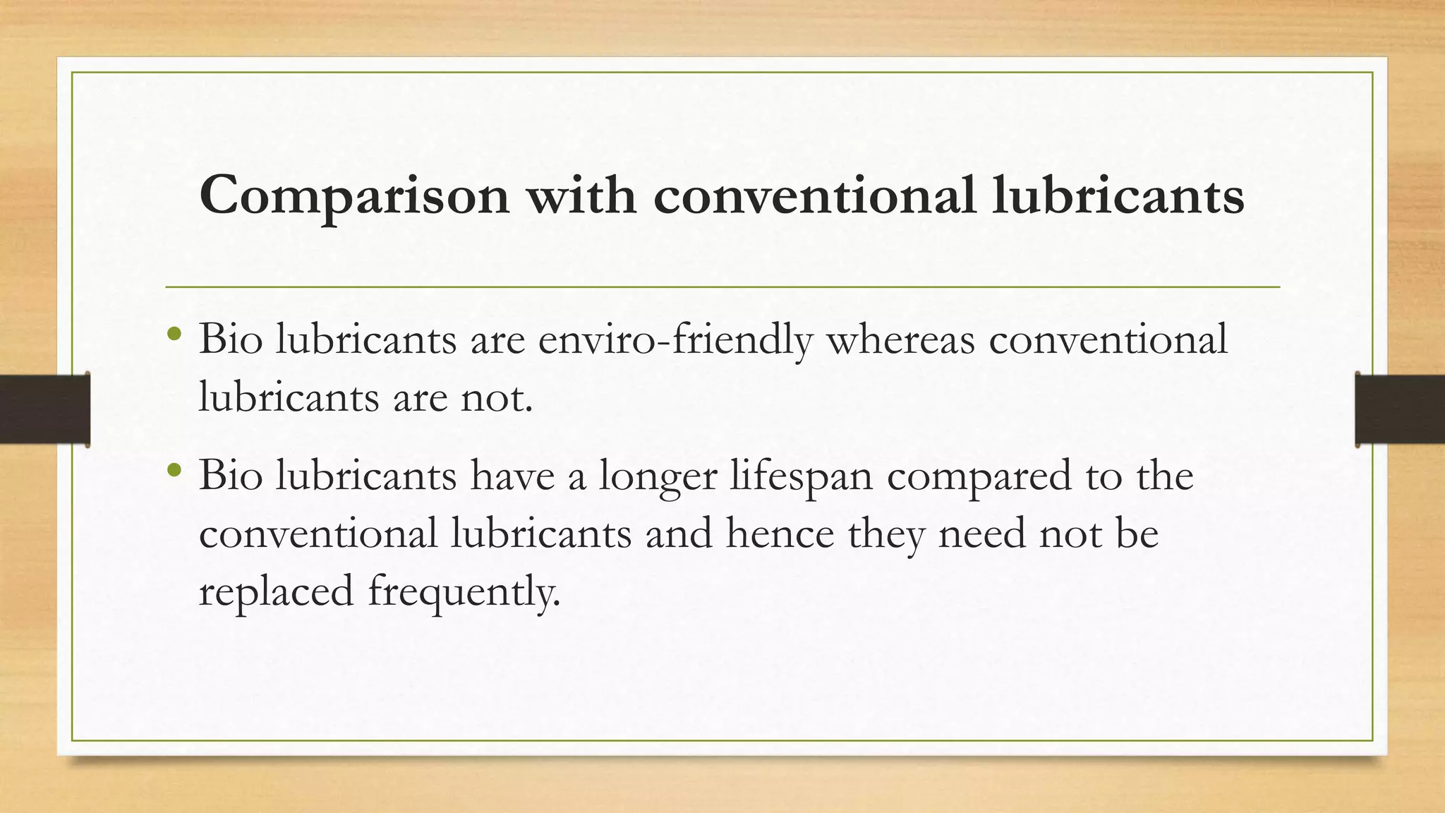 Bio lubricants | PPTX