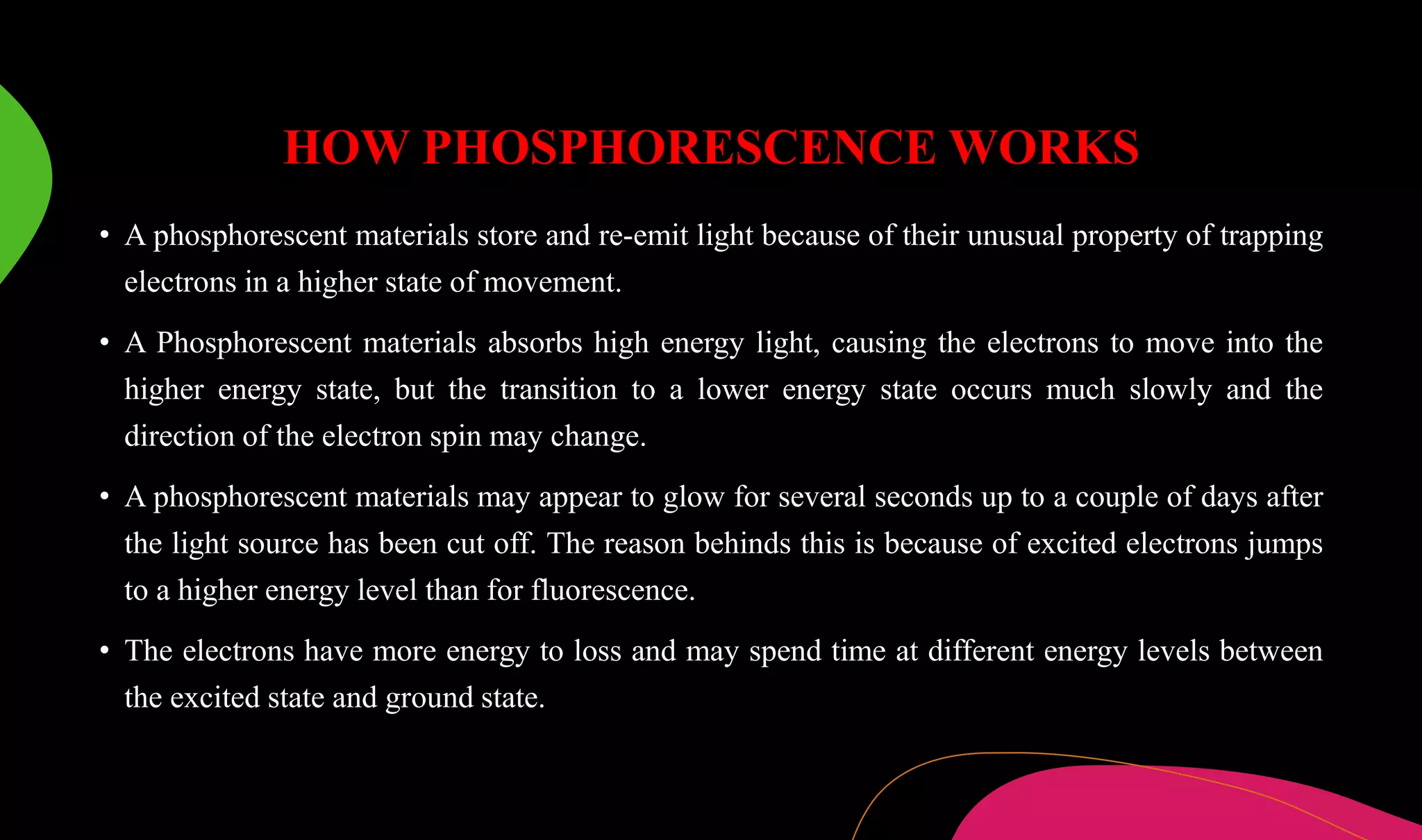 Bioluminescence,fluorescence and phosphorescence | PPTX | Chemistry ...