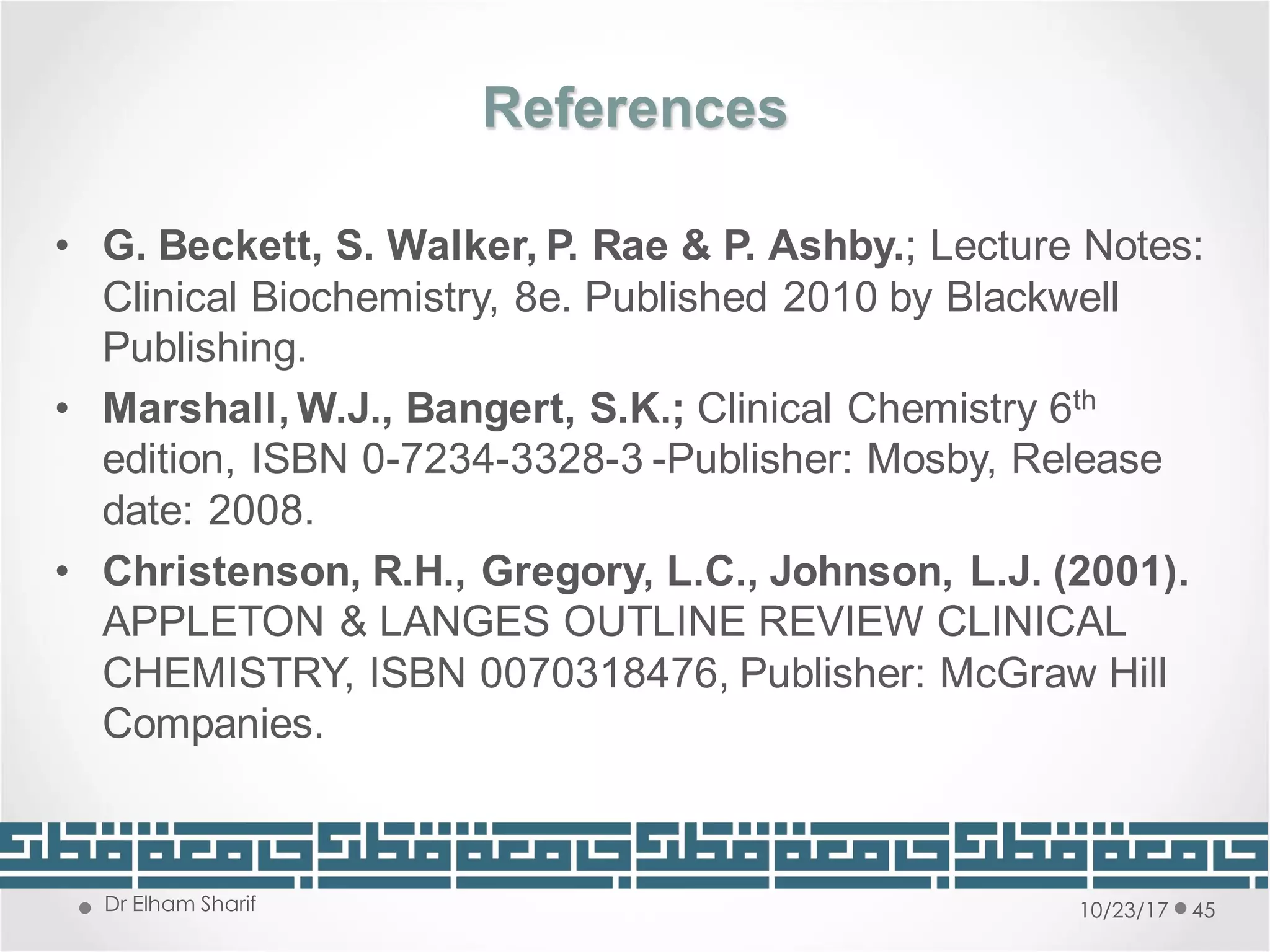 Unit 1: Biochemical tests in clinical medicine & Clinical Utility | PDF