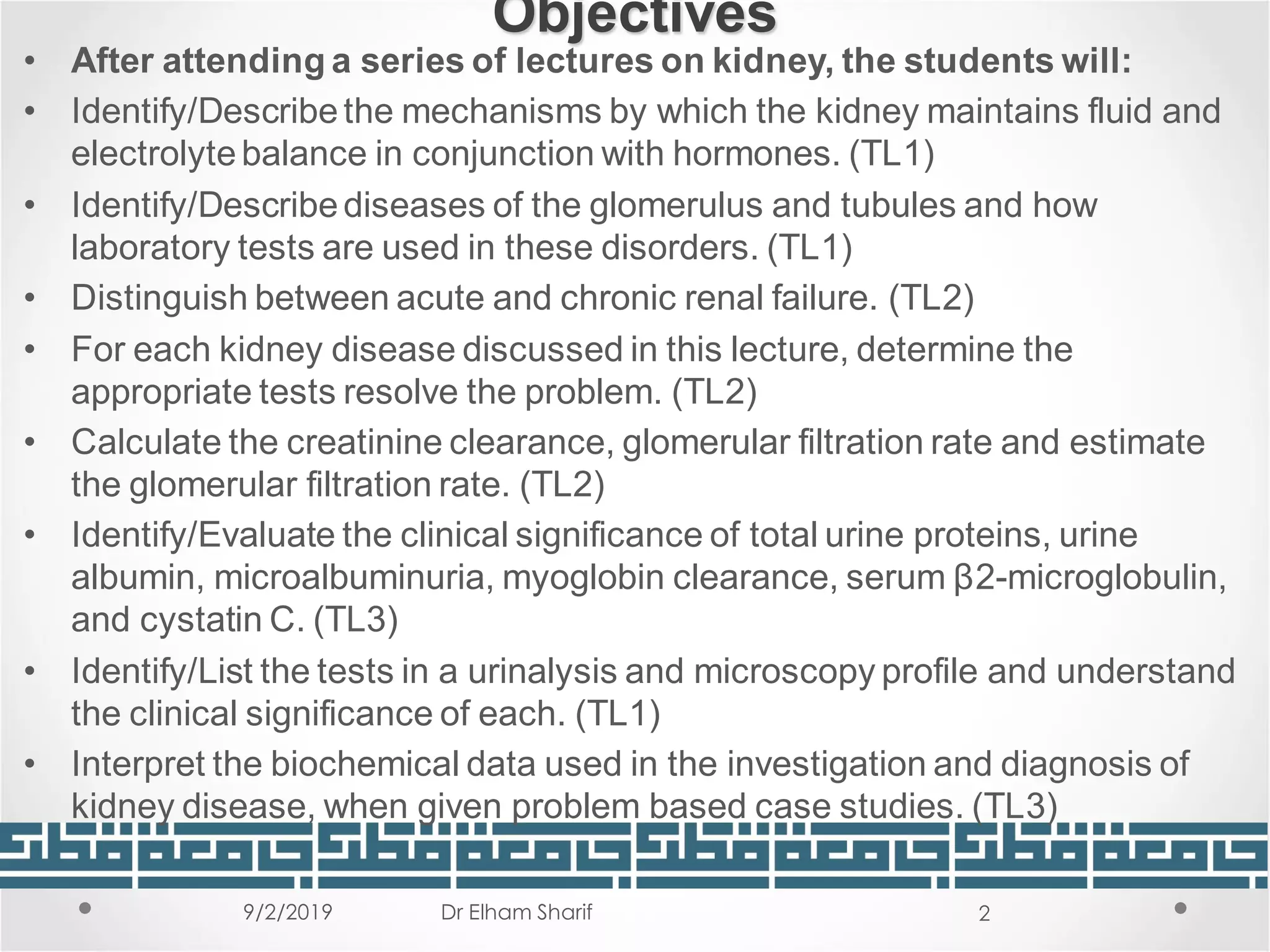 Unit 8: Kidney Functions and disorders | PDF