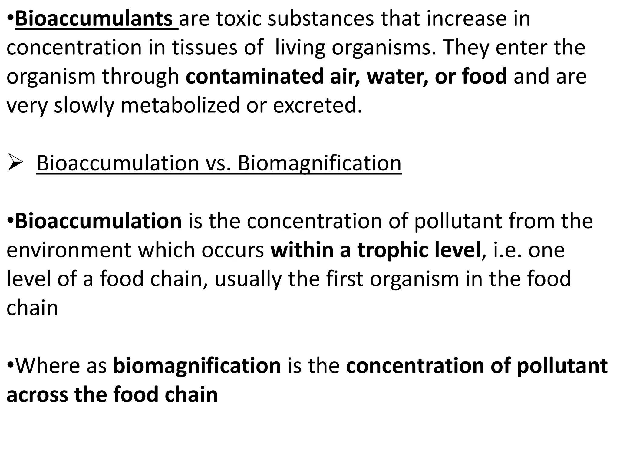 Bioaccumulation and Biomagnification | PPTX