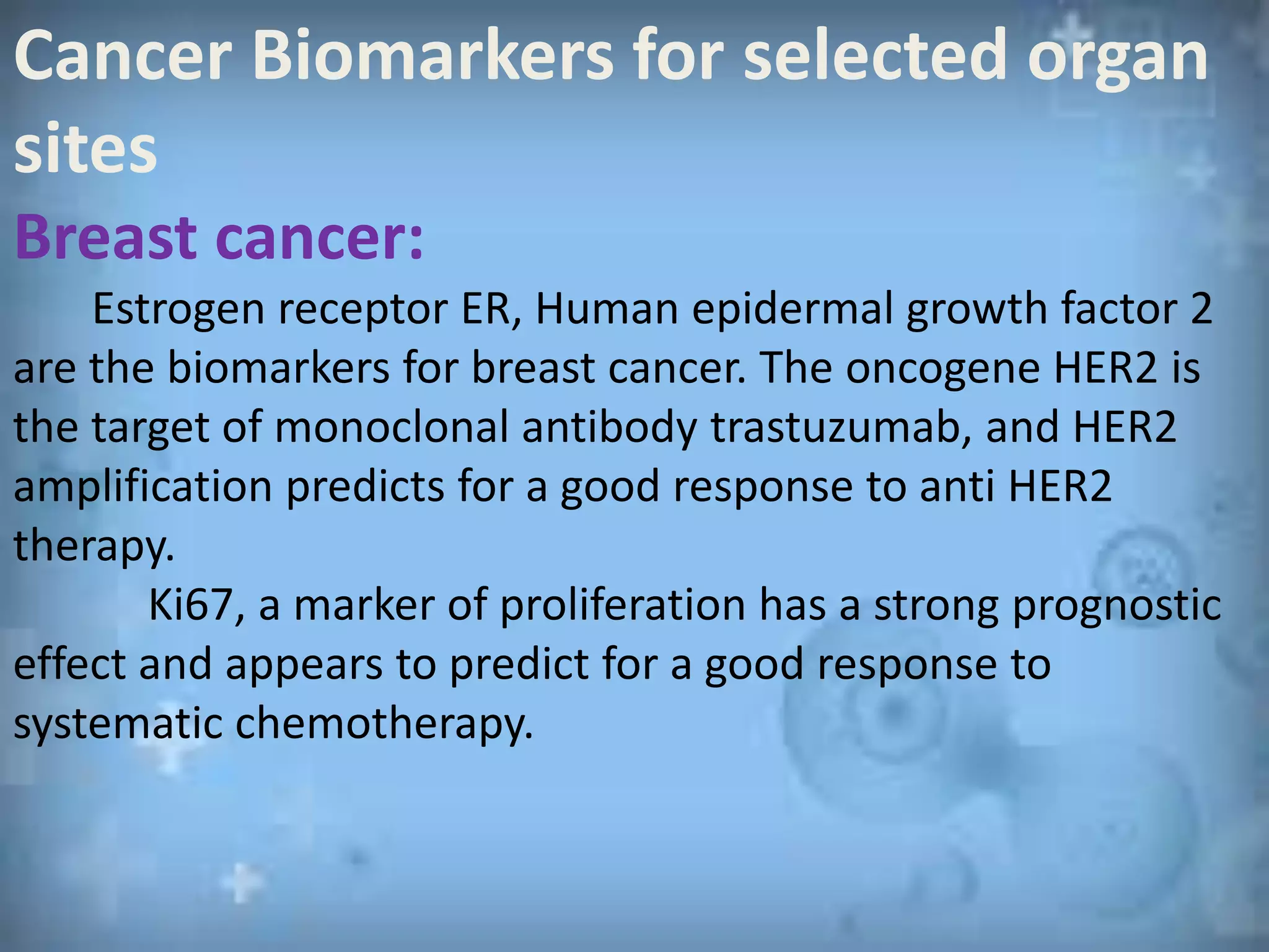 Biomarker in cancer | PPTX