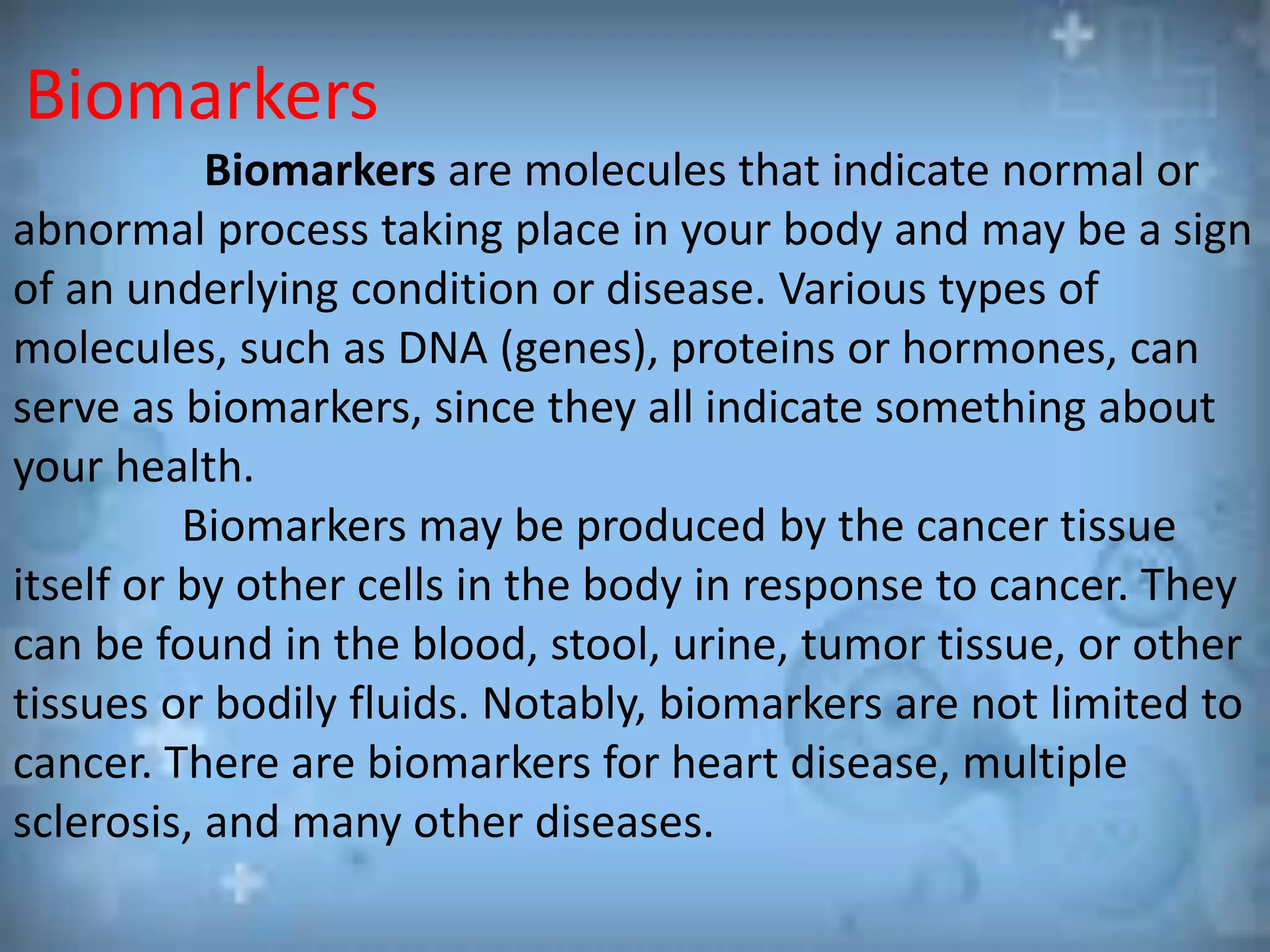 Biomarker in cancer | PPTX