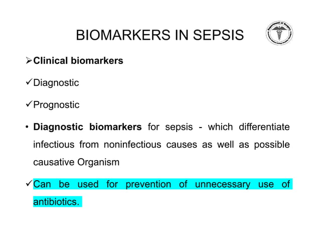 biomarker in sepsis.pptx | Infectious Diseases | Diseases and Conditions