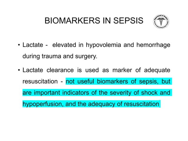 biomarker in sepsis.pptx | Infectious Diseases | Diseases and Conditions