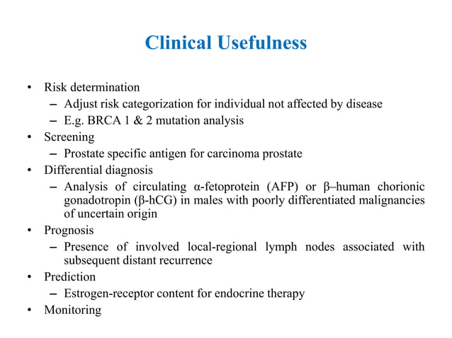 Biomarkers In Cancer Ppt