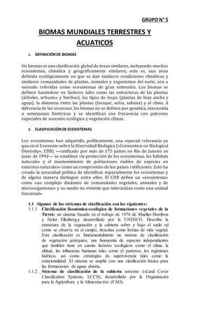 Biomas mundiales terrestres y acuaticos 1 | PDF