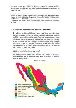 Práctica Ecología: Biomas. | DOCX