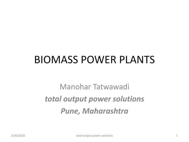 Biomass Power Plants | PDF