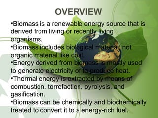 biomass and its application in the manufacturing | PPT