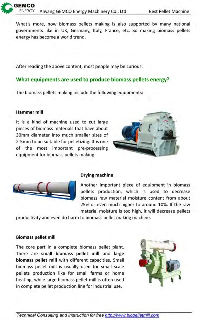 Biomass Pellets Production Guide | PDF
