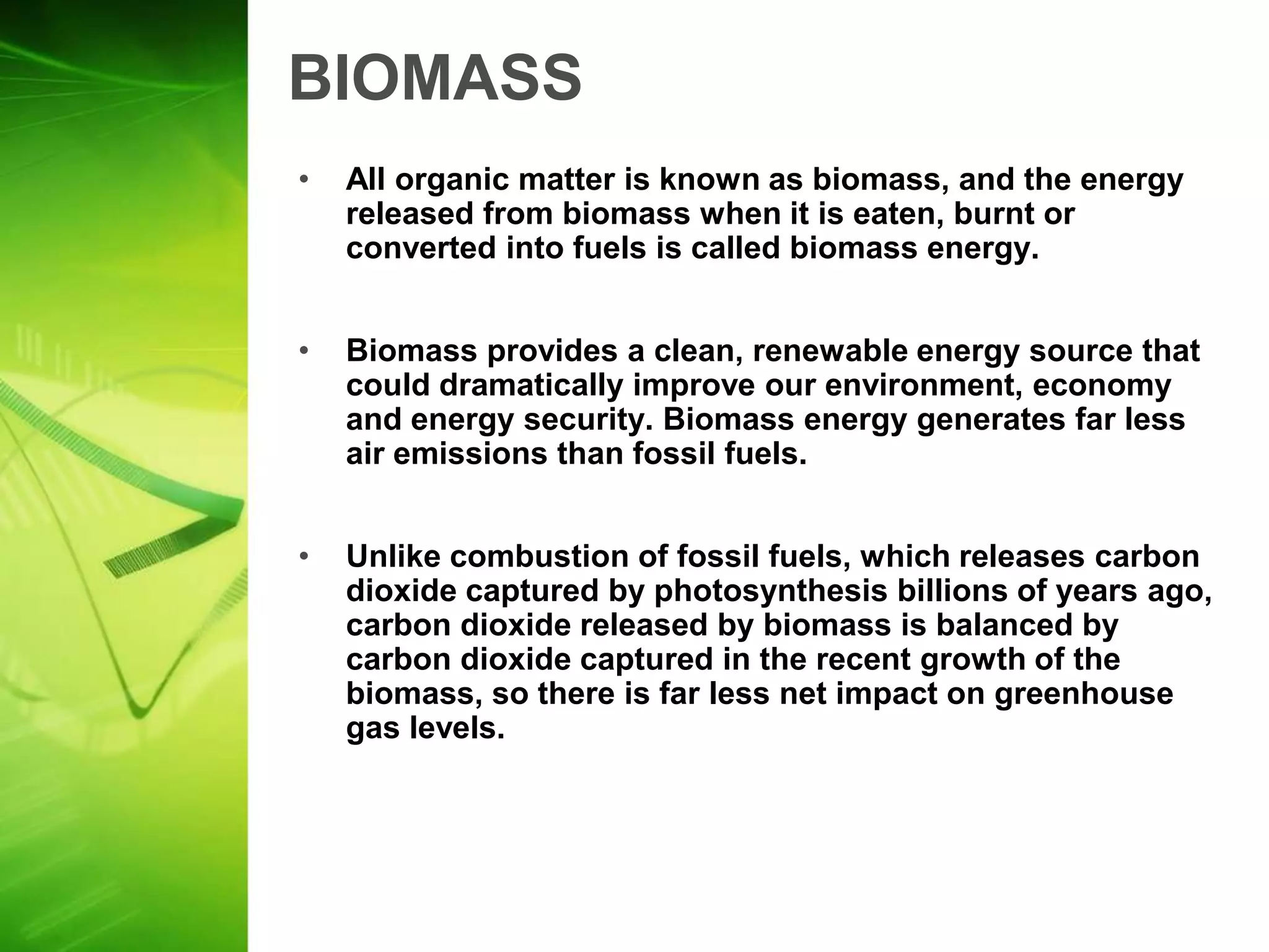 BIOMASS as renewable energy resource | PPTX