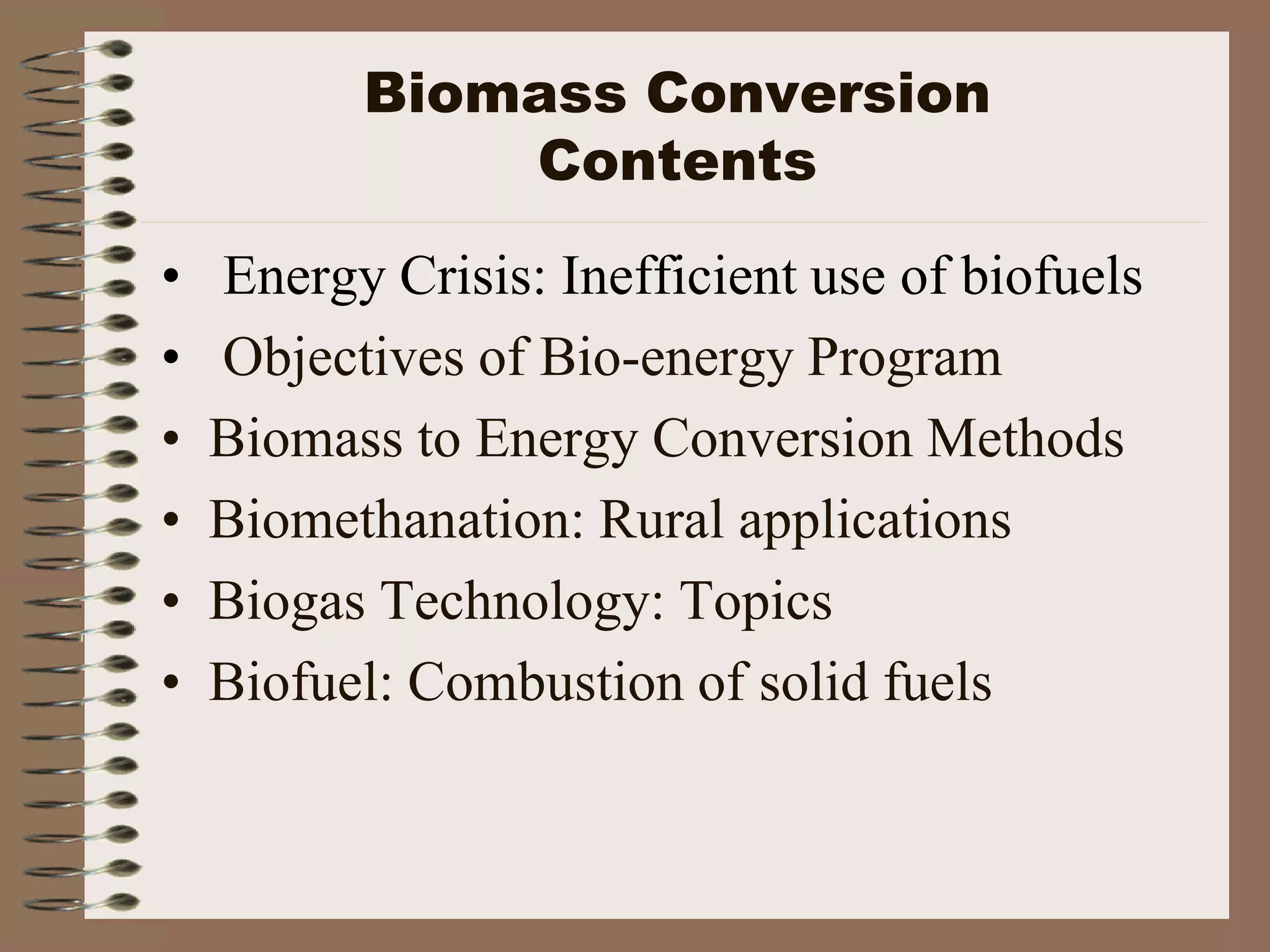 Biomass conversion for energy | PDF