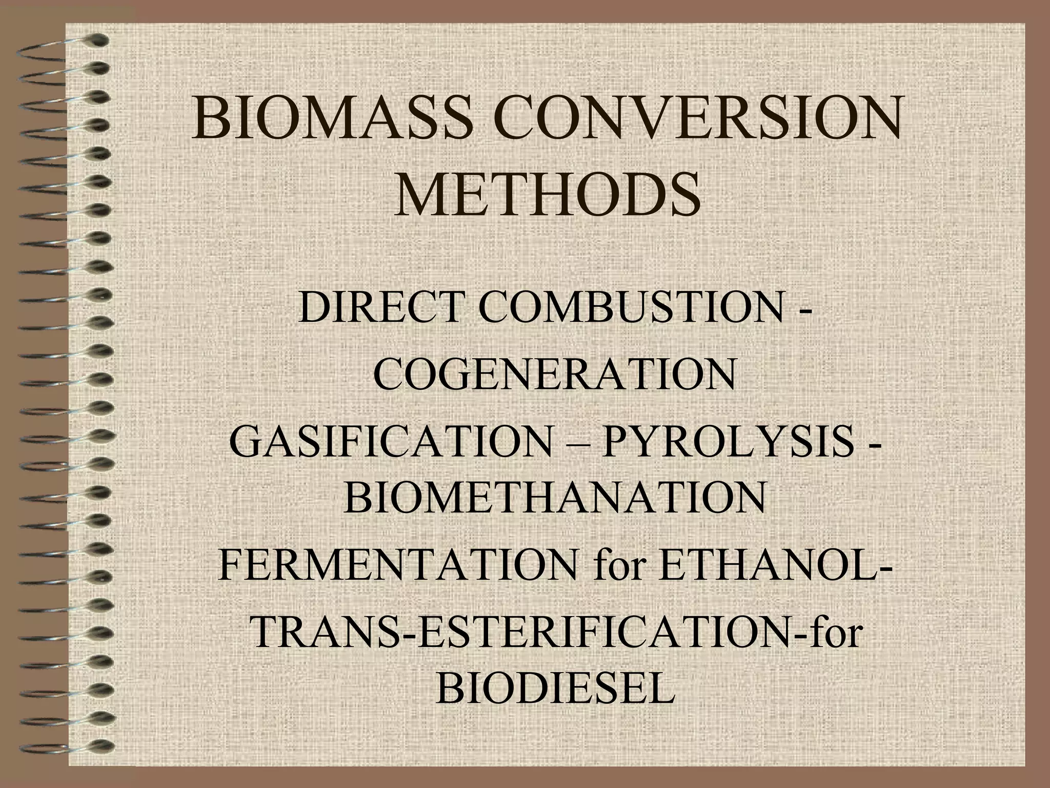 Biomass Conversion methods for Energy | PDF