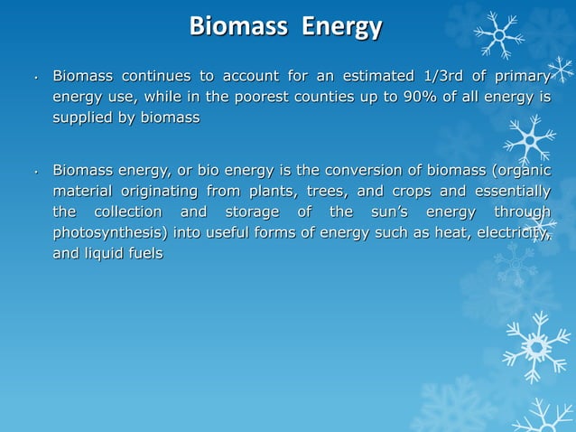 Biomass energy ppt | PPTX