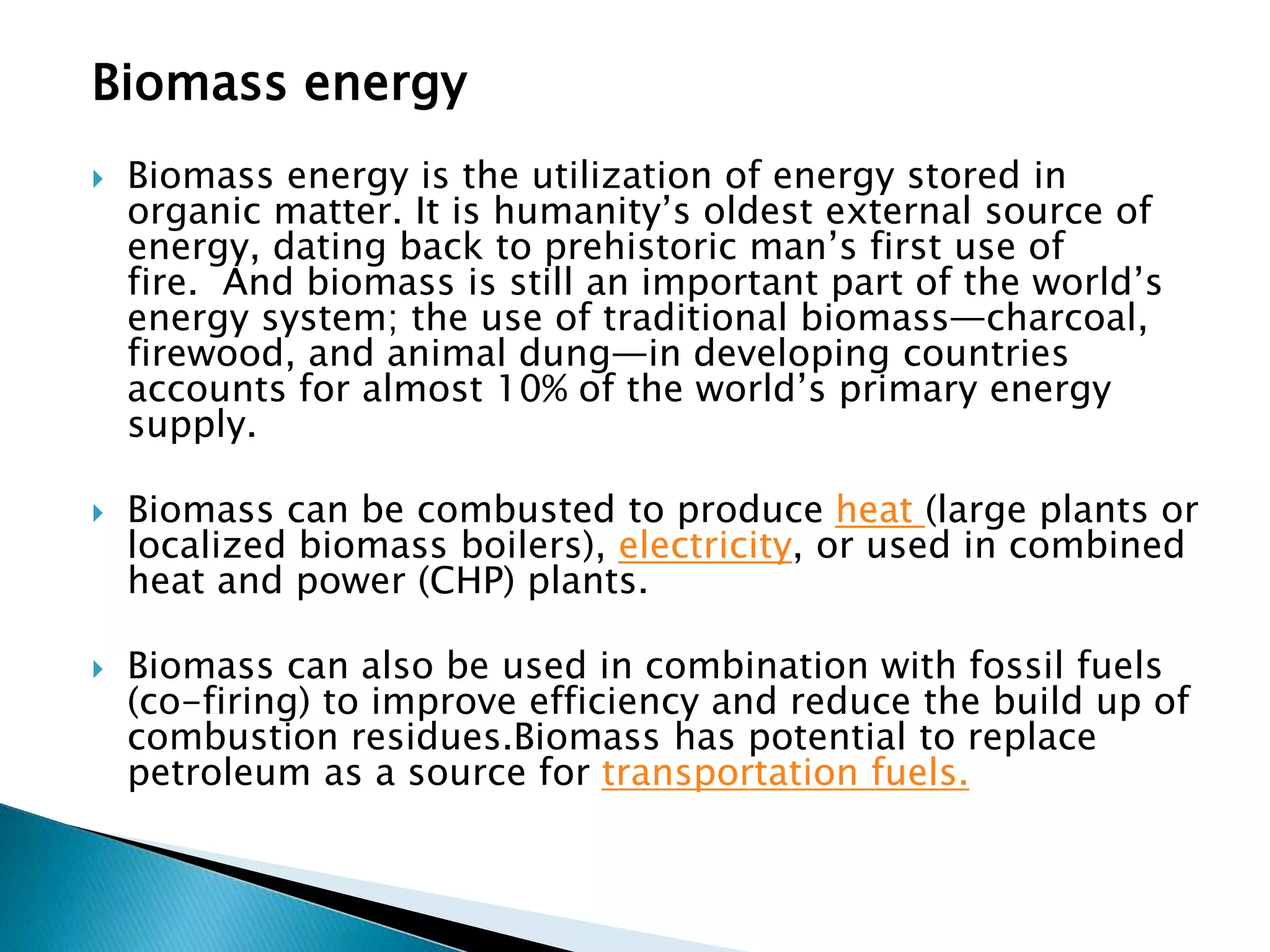 Biomass energy ppt | PPTX