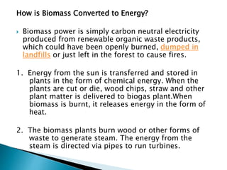Biomass energy ppt | PPTX