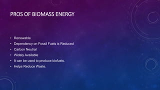 Biomass stove & energy - Renewable Energy resource | PPTX
