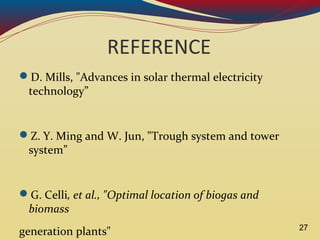 Biomass supported solar thermal hybrid power plant | PPT | Power and Energy Industry | Industries
