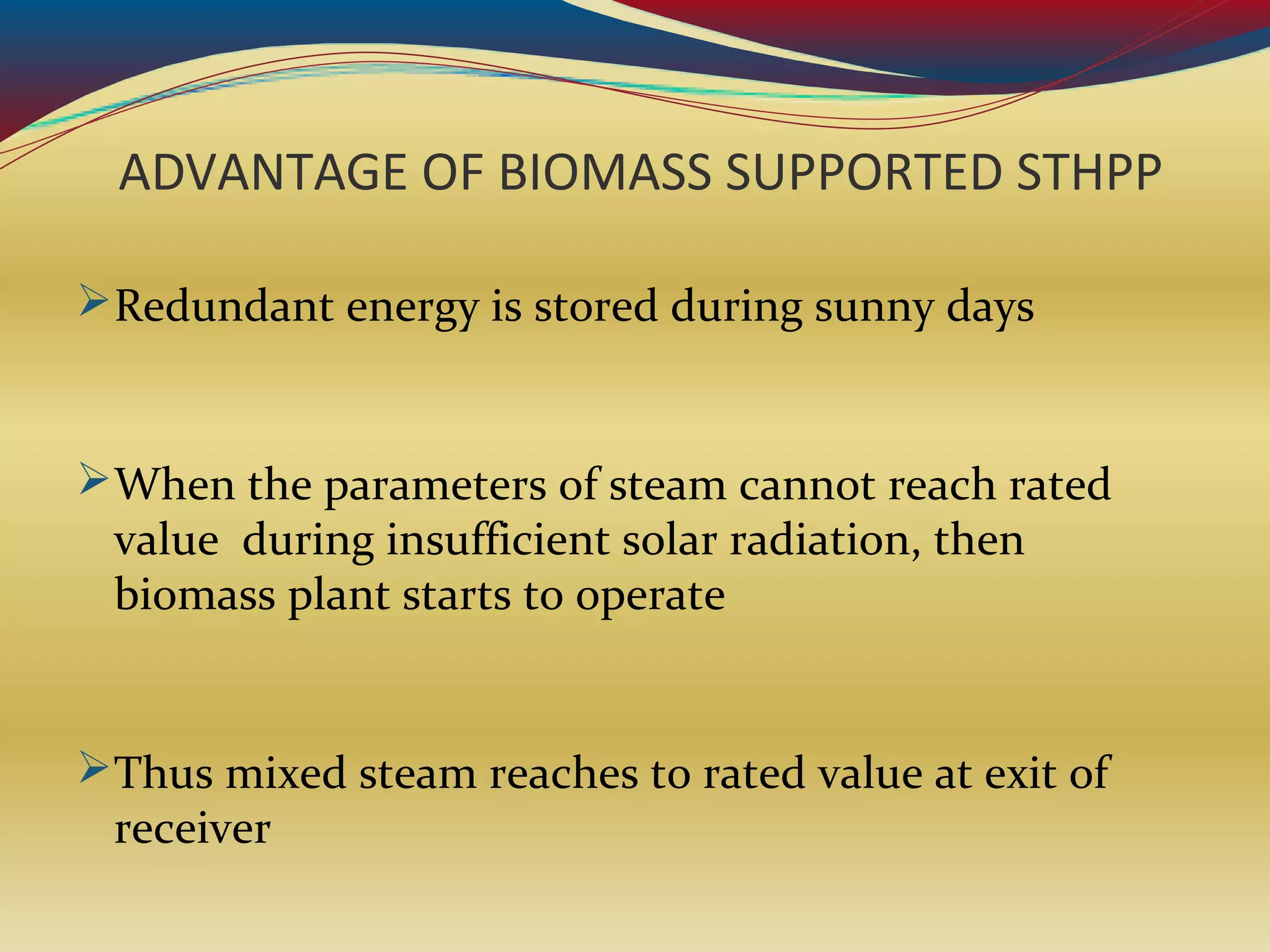 Biomass supported solar thermal hybrid power plant | PPT